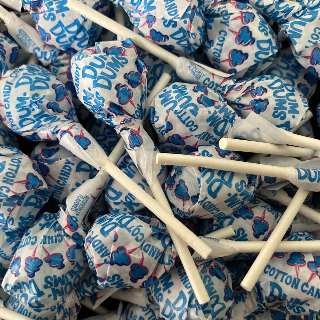 Cotton Candy Blue Dum Dums - VillageCandyShop.com