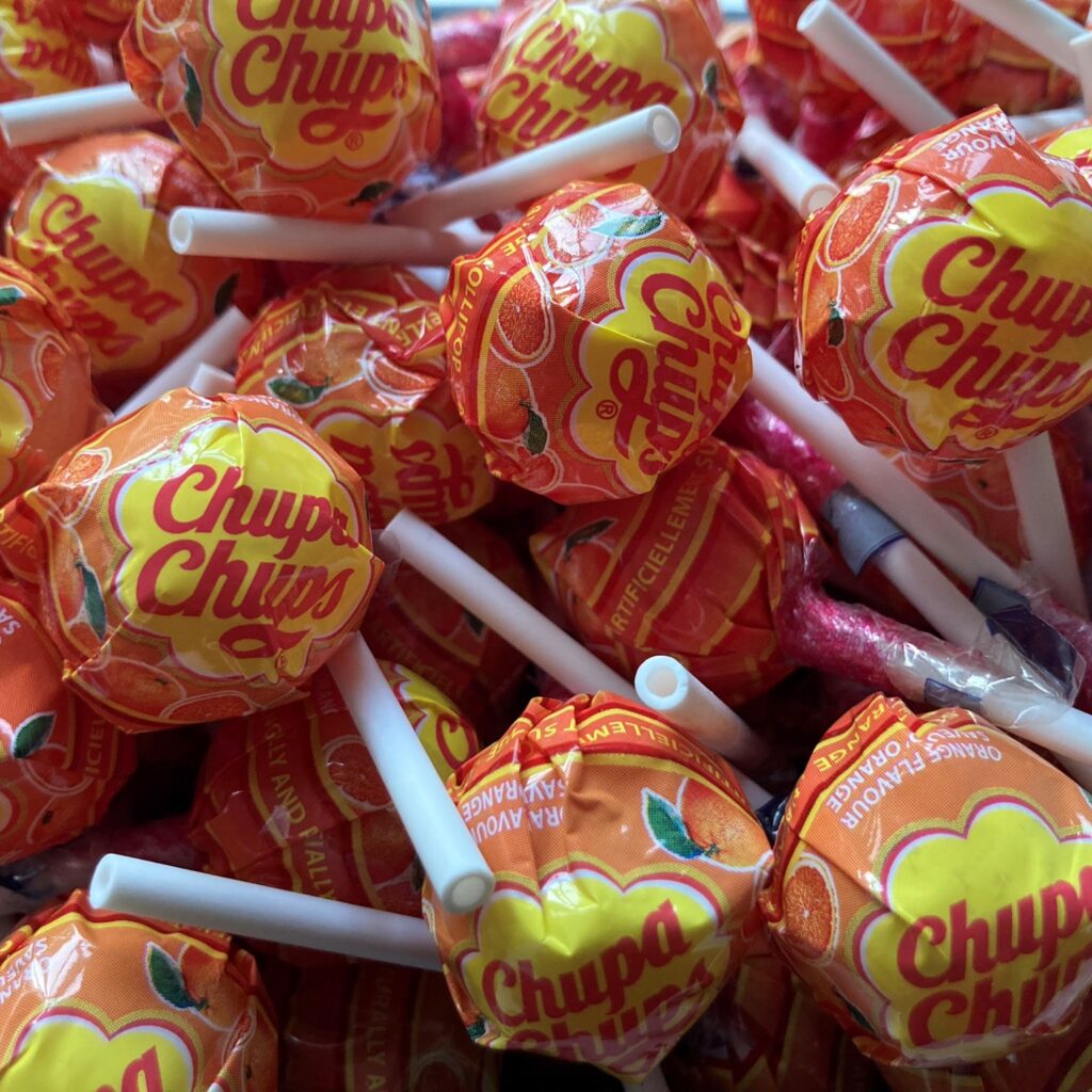 Orange Chupa Chups Lollipops - VillageCandyShop.com